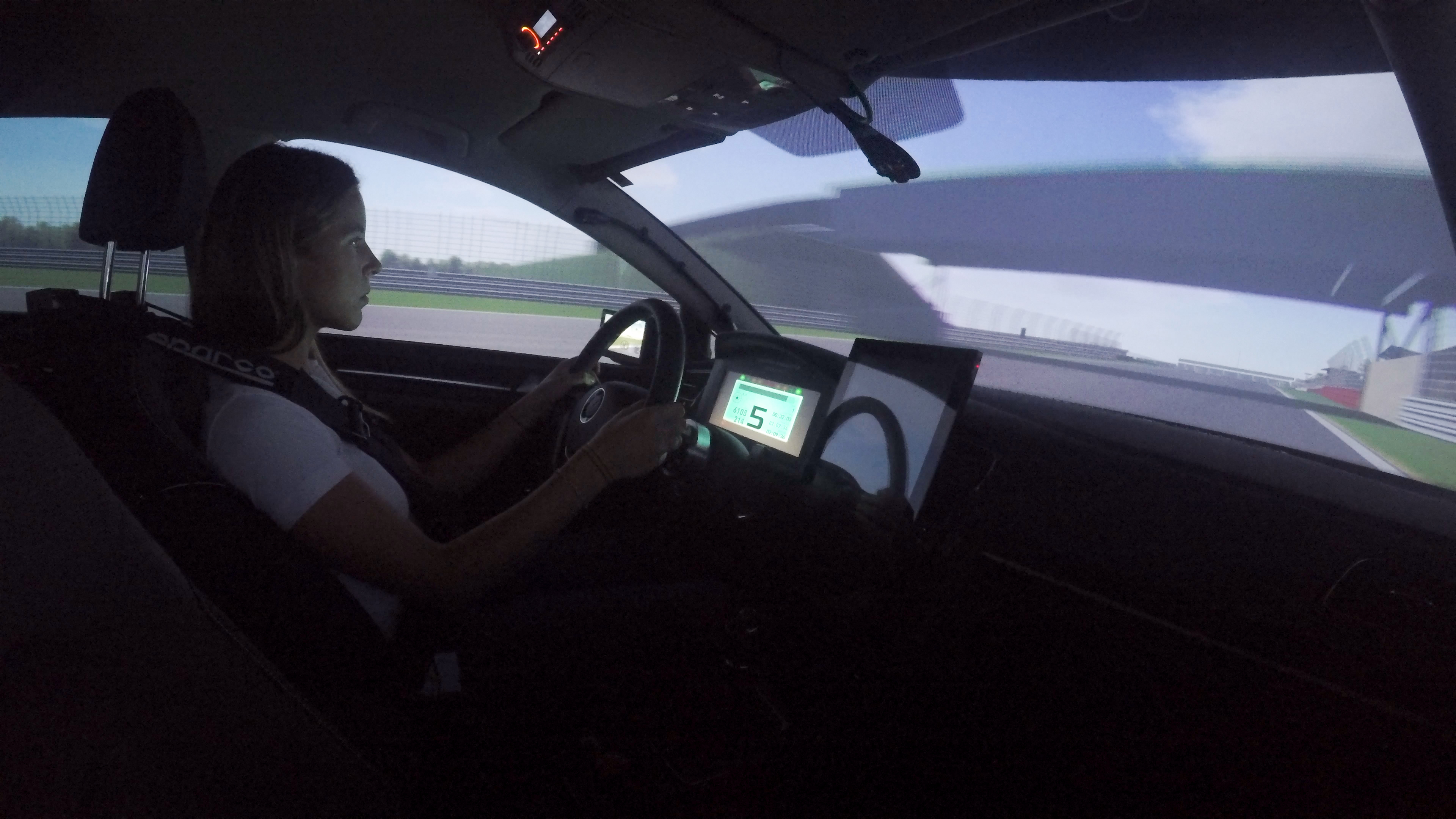 A W-Series racing driver trains at Applus IDIADA’s dynamic Driving ...